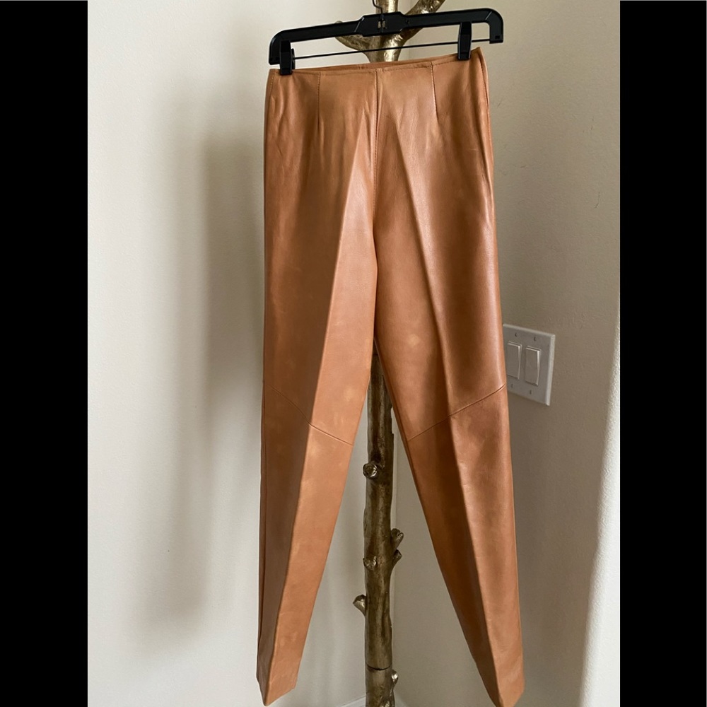 Danier High Waisted Dark Tan Leather Pants - Gem